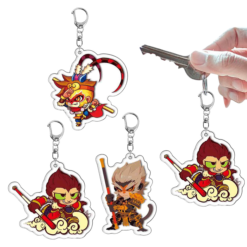 Sun Wukong Key Chain Acrylic Chinese Action Game WuKong Keychain Sun ...