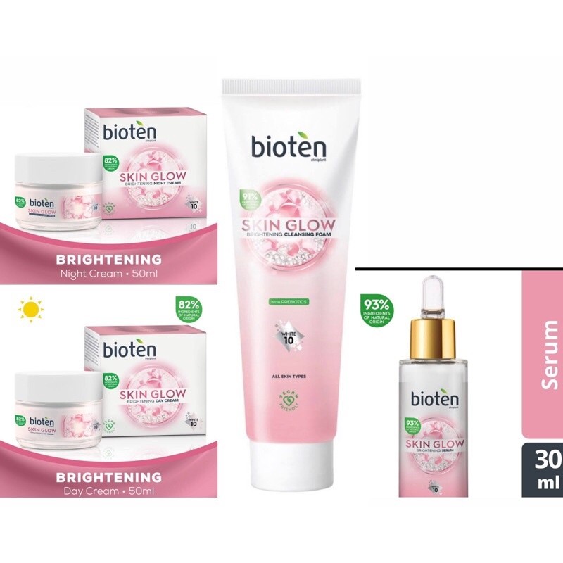 Bioten Skin glow facial wash/serum/day night | Shopee Philippines