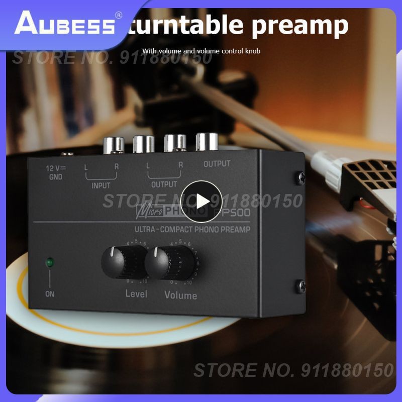 ♛Phono Preamp pre Amp Preamplifier with Level Volume Control RCA Input ...