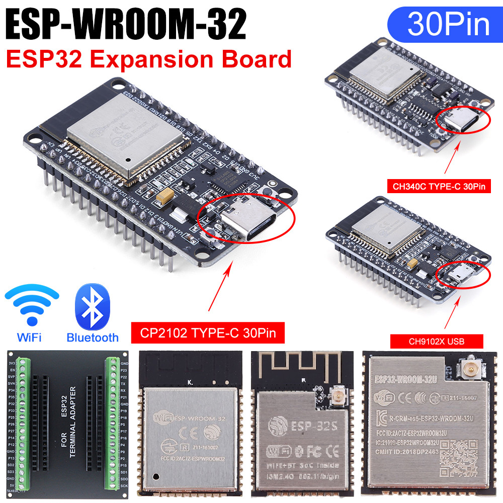 ★ESP-WROOM-32 Nodemcu ESP32 Bluetooth Wifi ESP32 30 Pin ESP32 Development Board Expansion Board ...