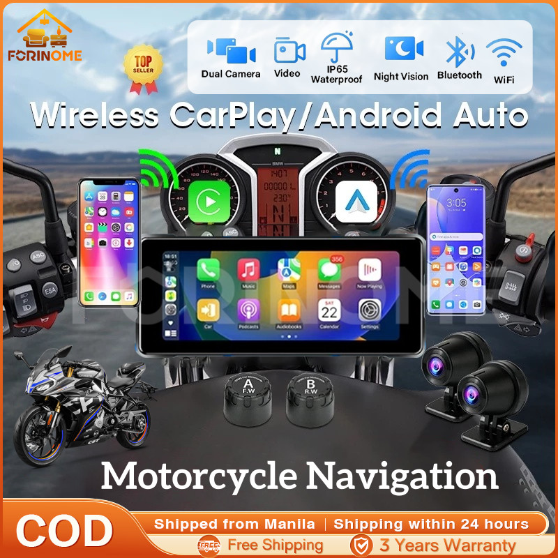 6-inch Touch Portable Motorcycle Navigator Waterproof Support CarPlay ...