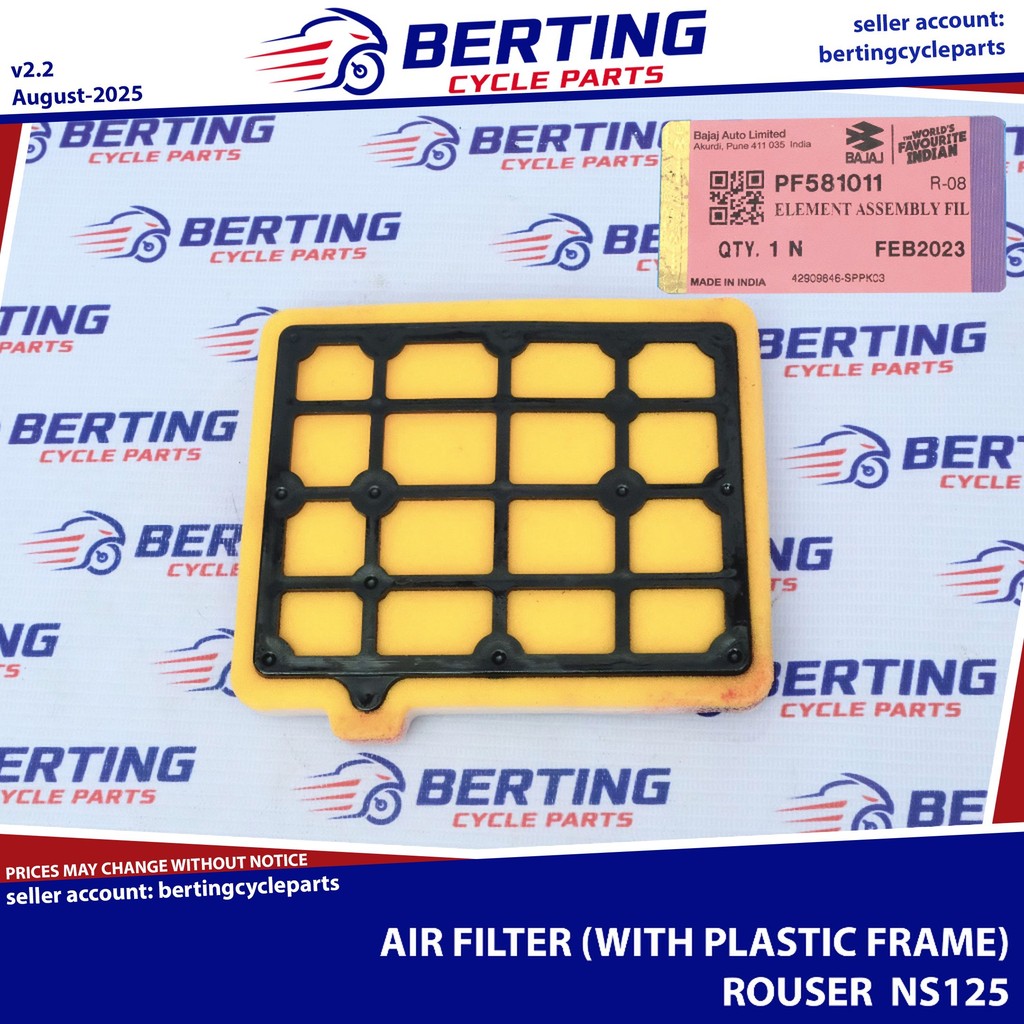 AIR FILTER ELEMENT Rouser NS125 Genuine PF581011 PF581012 | Shopee ...