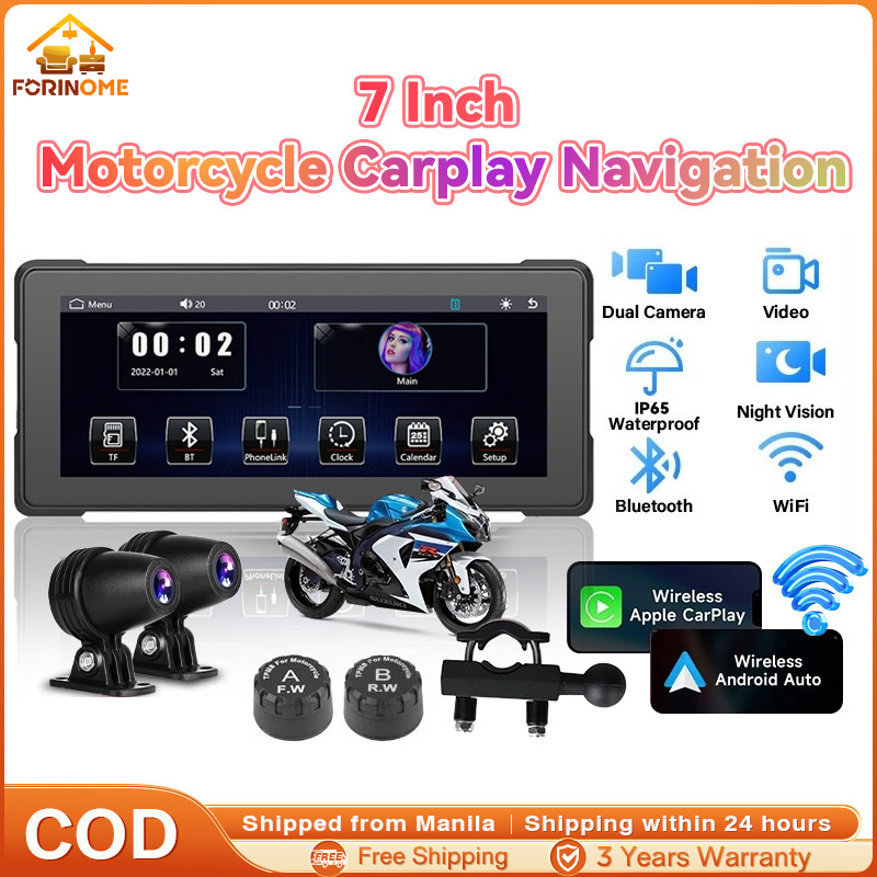7-inch Touch Portable Motorcycle Navigator Waterproof Support CarPlay ...