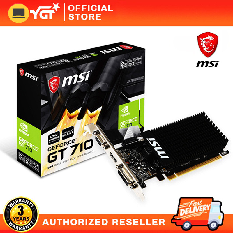 MSI GT 710 2GB Graphics Card 64Bit GDDR3 Nvidia GeForce® GT710 GPU ...