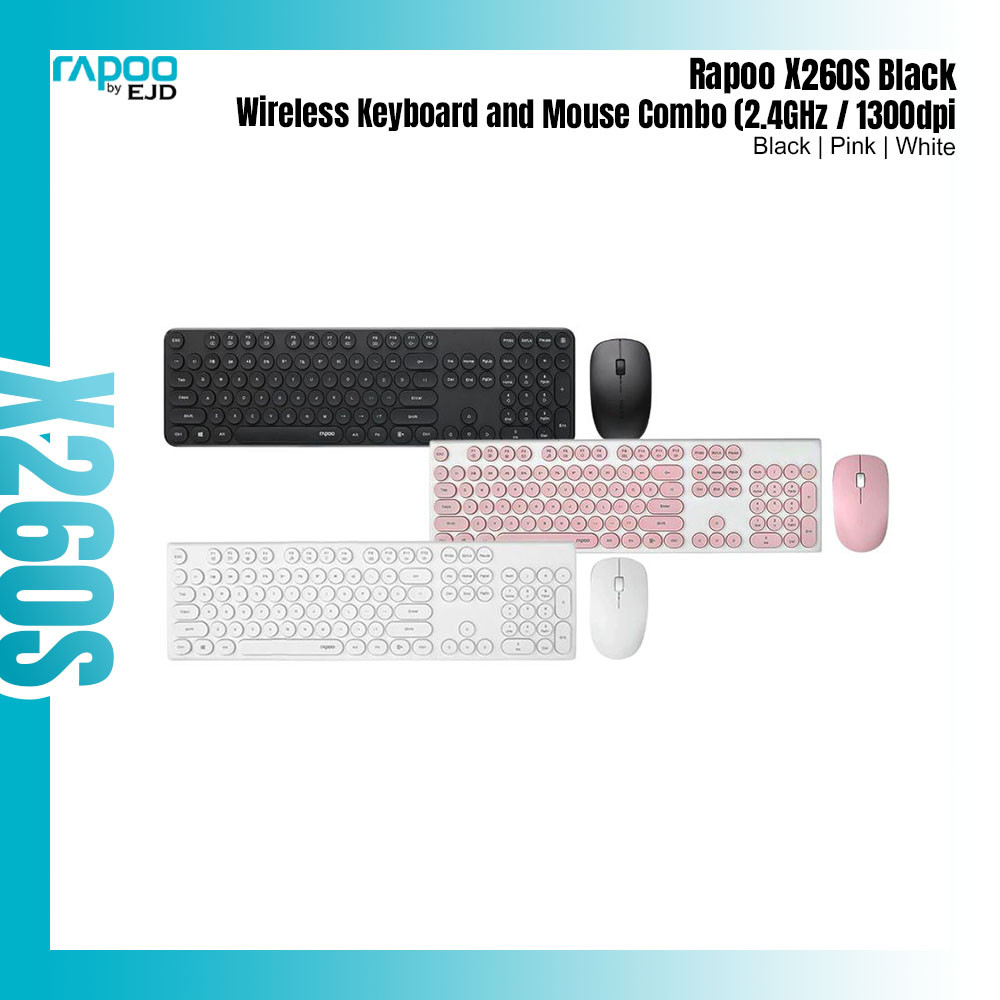 Rapoo X260S Black Wireless Keyboard and Mouse Combo (2.4GHz / 1300dpi mouse) | Rapoo by EJD ...
