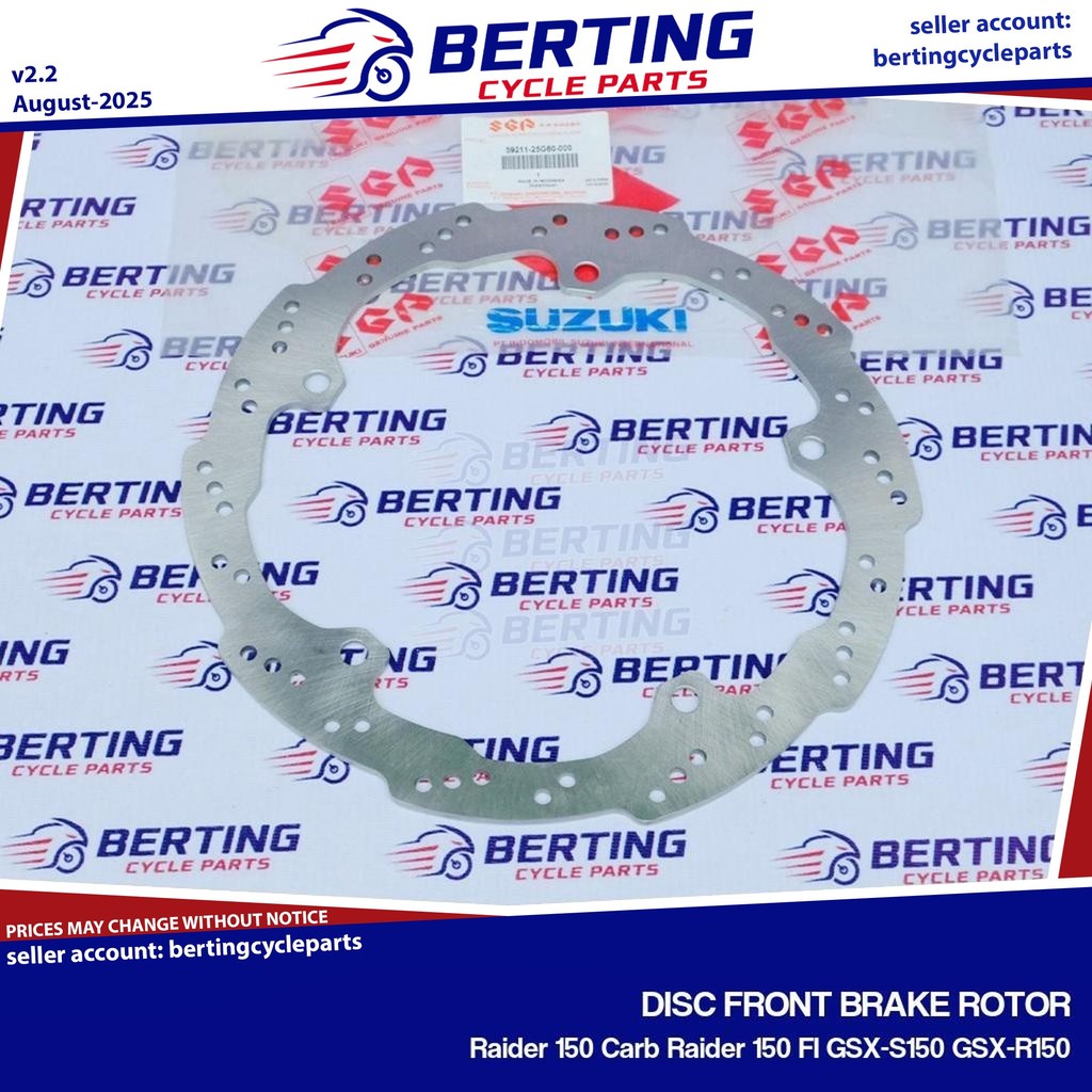 SGP FRONT BRAKE DISC ROTOR Raider 150 Carb Raider 150 FI GSX-S150 GSX ...