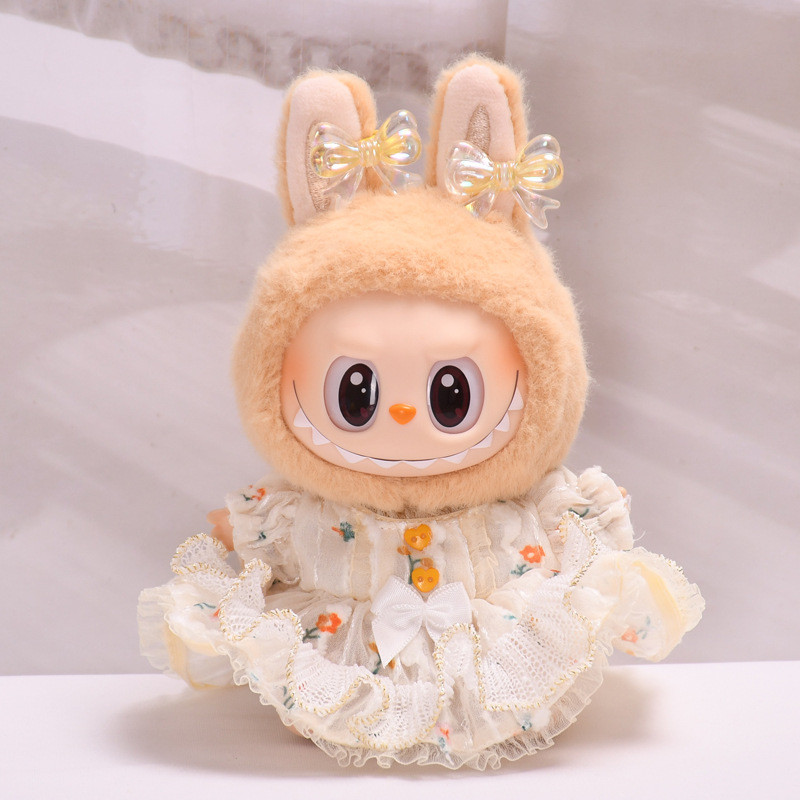 OWBC Party Gold Silk Second Generation Labubu Dress Stand-in Clothes ...