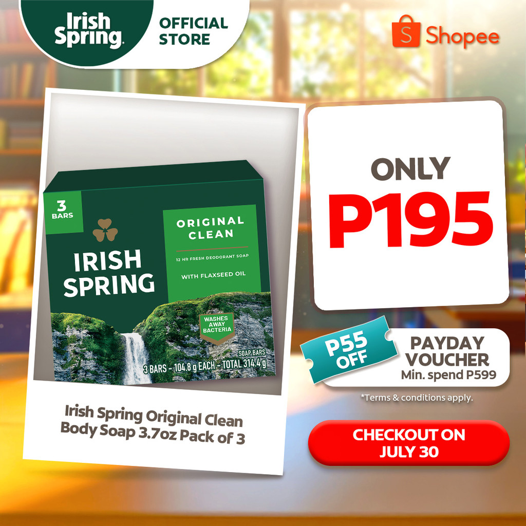 Irish Spring Original Body Soap with Flaxseed Oil 12-Hour Fresh ...