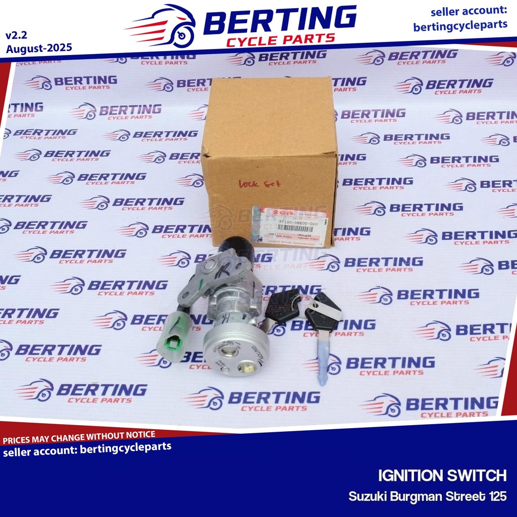 SGP IGNITION SWITCH Suzuki Burgman Street 125 Genuine 37100-08K00-000 ...