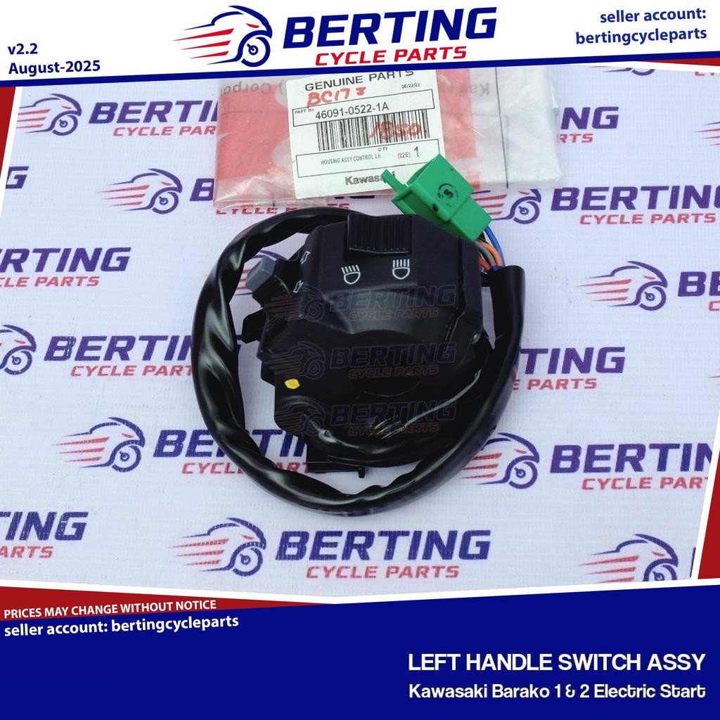 LEFT HANDLE SWITCH ASSY Kawasaki Barako 1 & 2 Electric Start Genuine ...