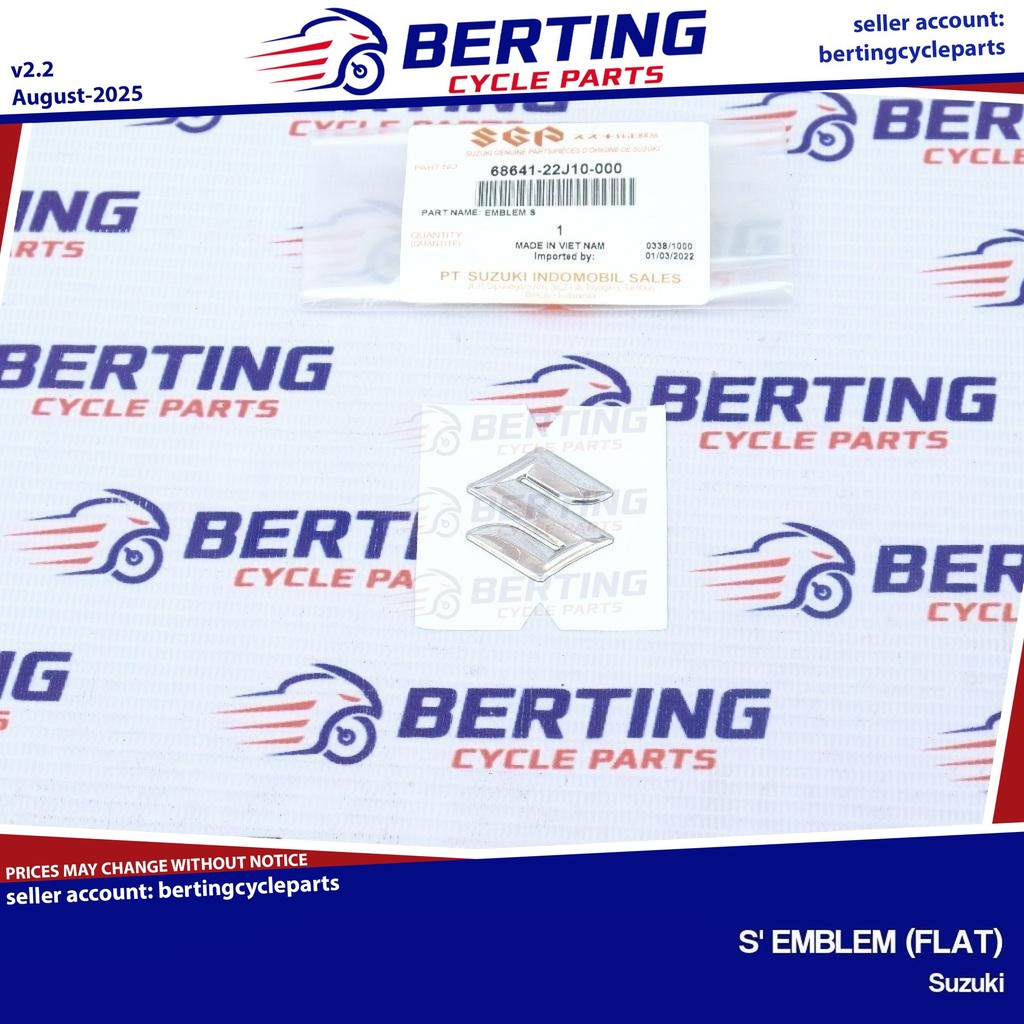 SGP 'S' EMBLEM (FLAT) Suzuki Raider J 115 FI J Crossover Raider 150 FI ...