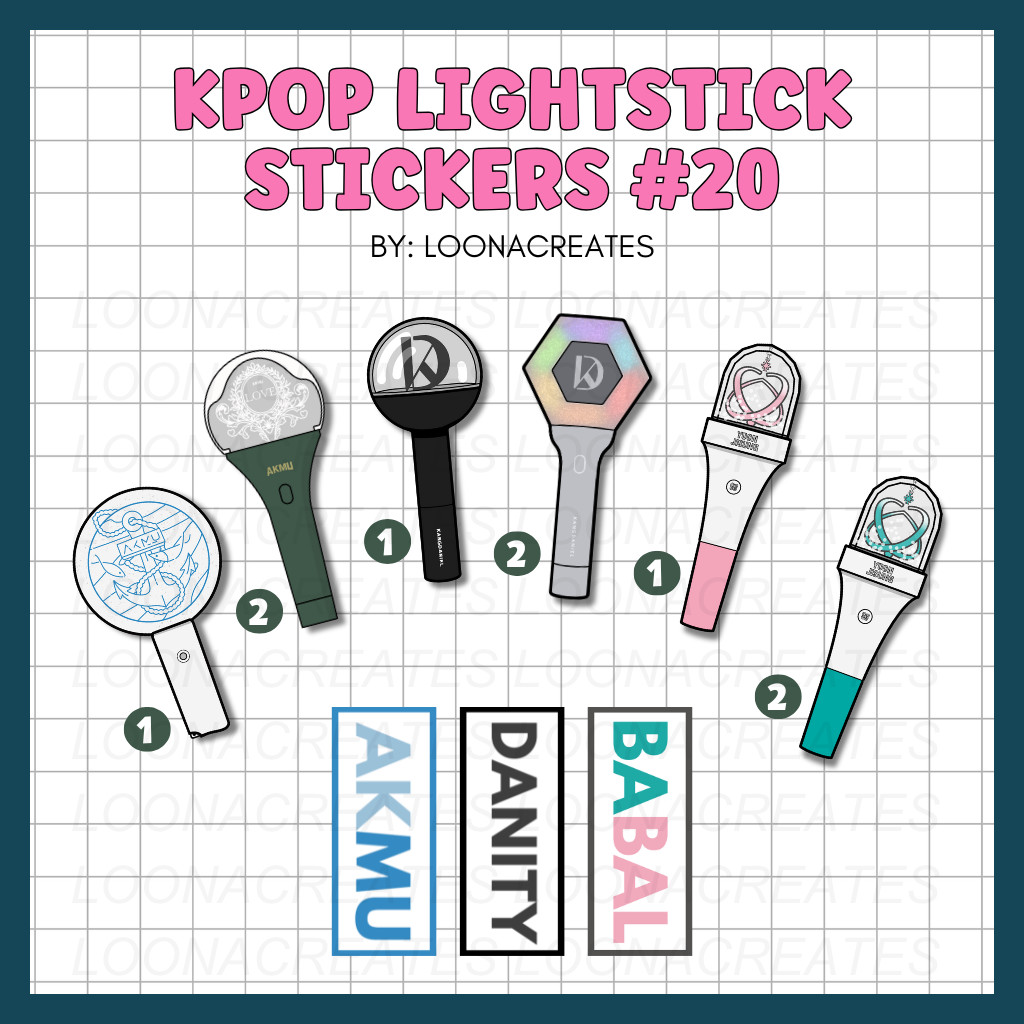 KPOP Lightstick Waterproof Stickers #20 | AKMU, Kang Daniel, Yoon ...