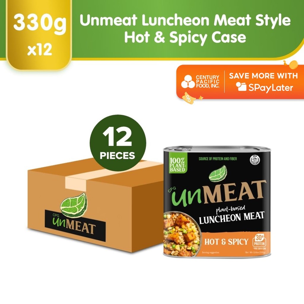 unMEAT Luncheon Meat Style Hot & Spicy 330g (Case of 12pcs) - 100% ...