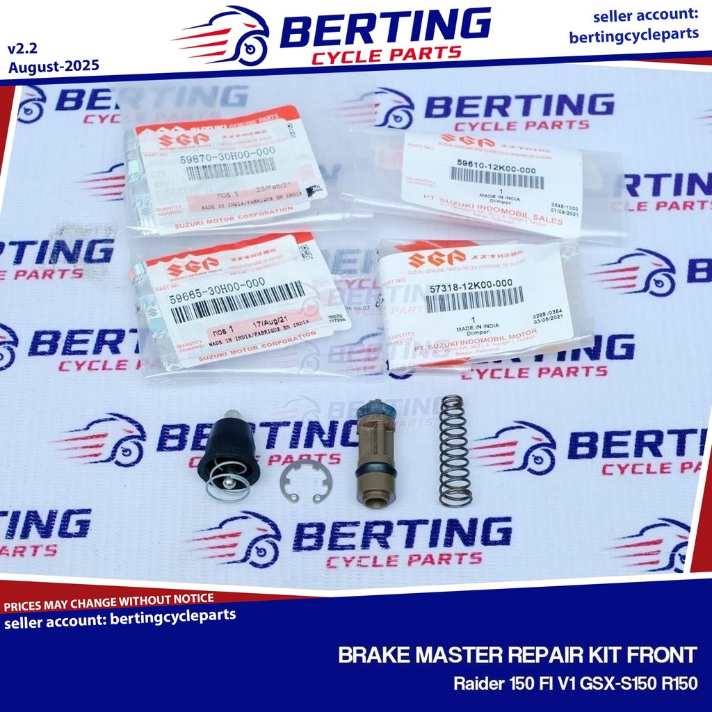 SGP FRONT BRAKE MASTER REPAIR KIT Raider 150 FI V1 GSX-S150 R150 ...