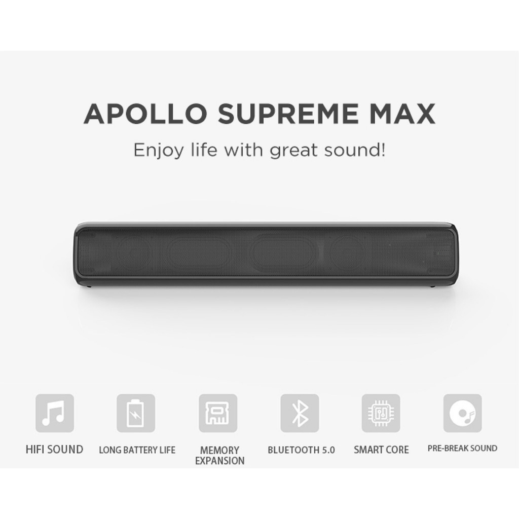 Apollo Supreme Max Wireless Soundbar Super Bass Bluetooth Speaker 20w ...