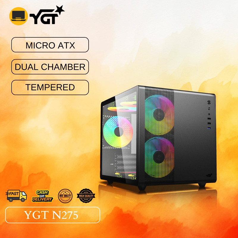 YGT V300 MINI GAMING CASE BLACK WHITE MICRO-ATX/ITX DESKTOP COMPUTER ...