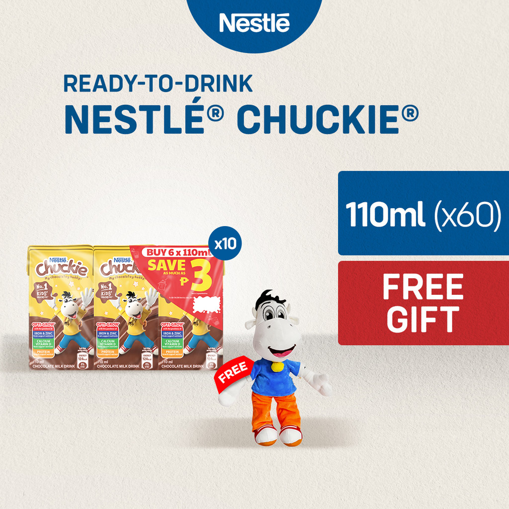 Chuckie Chocolate Flavoured Milk 110ml - Pack of 60 with FREE Chuckie ...
