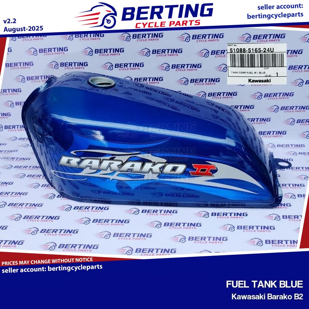FUEL TANK BLUE Kawasaki Barako B2 Genuine 51088-5165-24U | Shopee ...