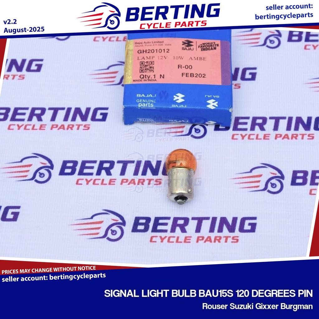 SIGNAL LIGHT BULB BAU15S 120 DEGREES PIN Fits all Rouser Suzuki Gixxer ...