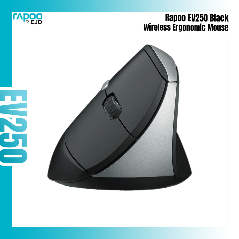 Rapoo EV250 Black Silent Wireless Ergonomic Mouse | Rapoo by EJD ...
