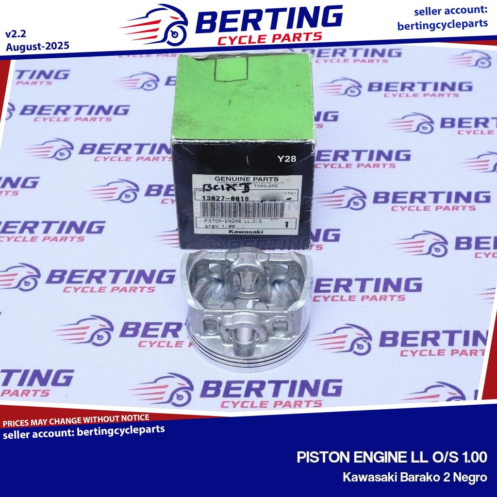 PISTON ENGINE LL O/S 1.00 Kawasaki Barako 2 Negro Genuine 13027-0018 ...