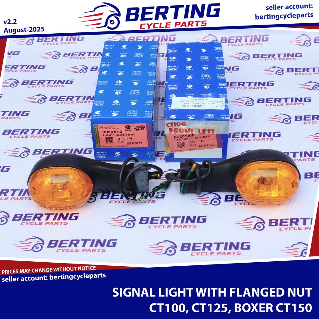SIGNAL LIGHT WITH FLANGED NUT Kawasaki CT100 CT125 Boxer CT150 Genuine ...