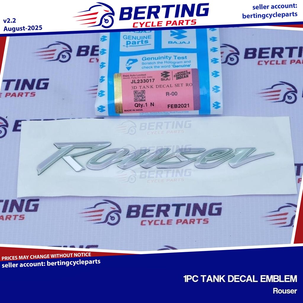 1PC TANK DECAL EMBLEM Rouser 3D Genuine JL233017 | Shopee Philippines