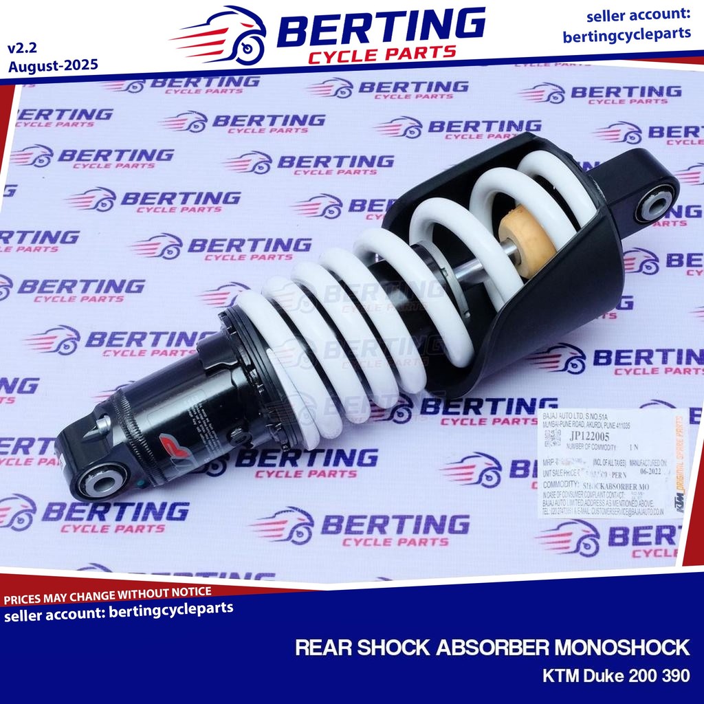 KTM REAR SHOCK ABSORBER MONOSHOCK for Duke 200 390 Genuine JP122005 ...