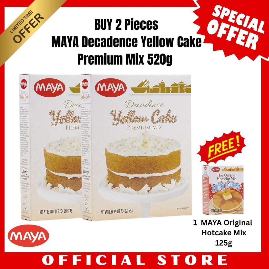 MAYA Promo Pack - 2 pcs MAYA Decadence Yellow Cake Mix 520g with FREE ...