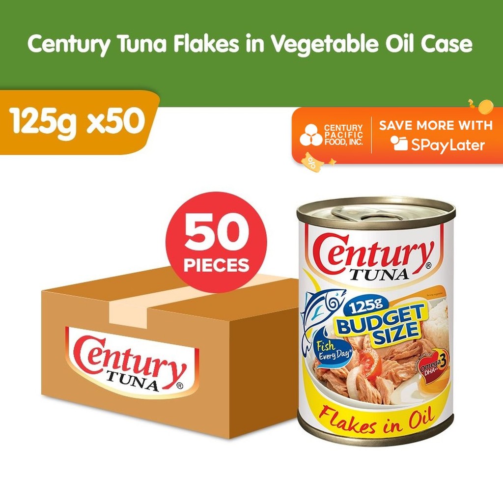Century Tuna Flakes in Vegetable Oil 125g (Case of 50pcs) - Protein ...