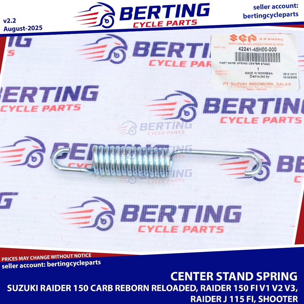 SGP SPRING CENTER STAND Suzuki Raider 150 Carb & FI V1 V2 V3 J 115 FI ...