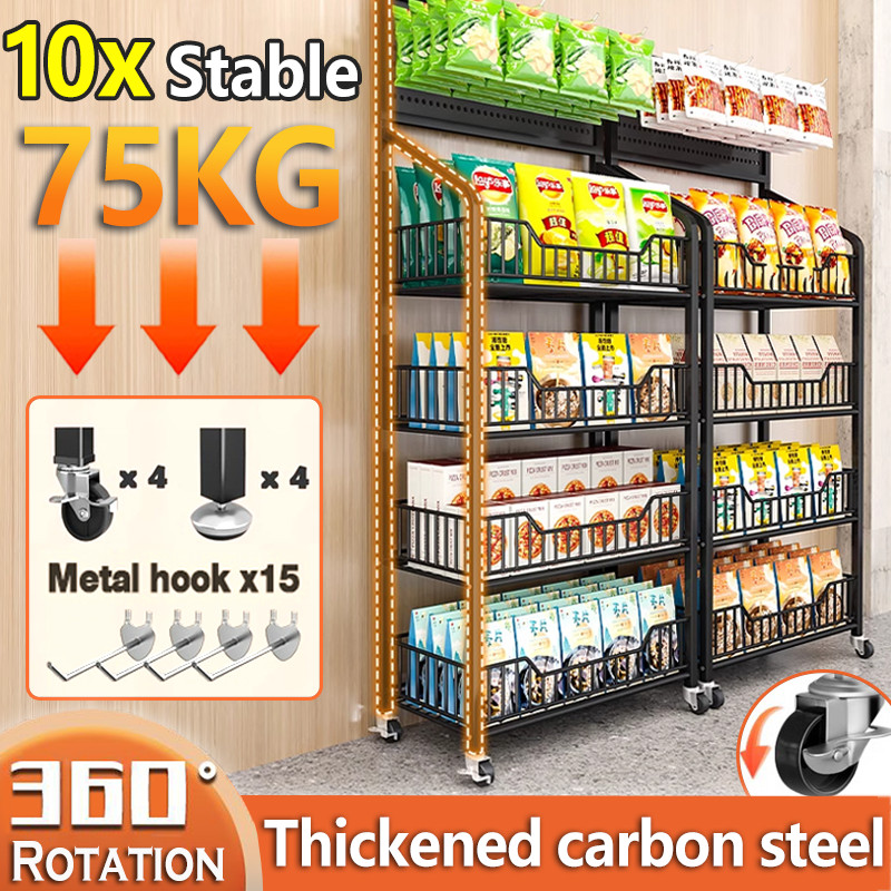 Kitchen Rack 5 Layers Bold carbon steel Store Supermarket Shelves Snack ...