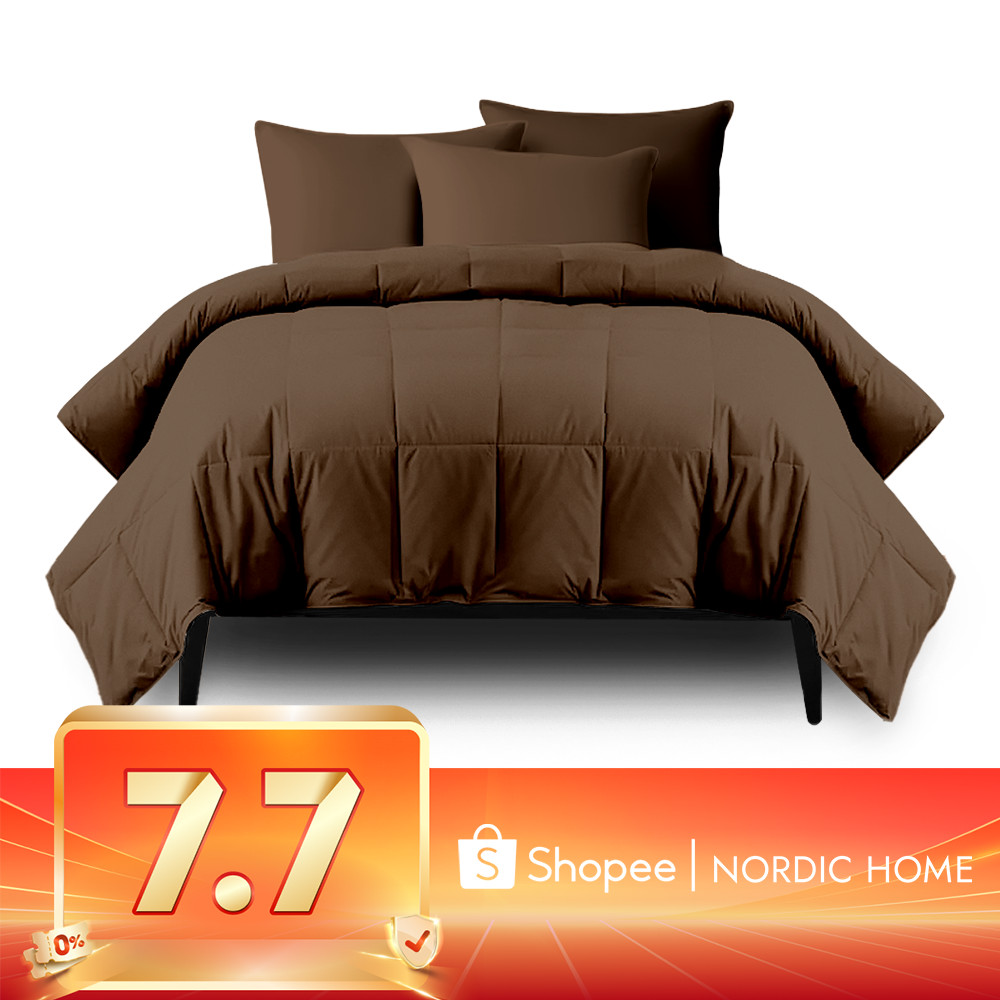 NORDIC HOME 4in1 Comforter Blanket Set Plain - Taupe | Shopee Philippines