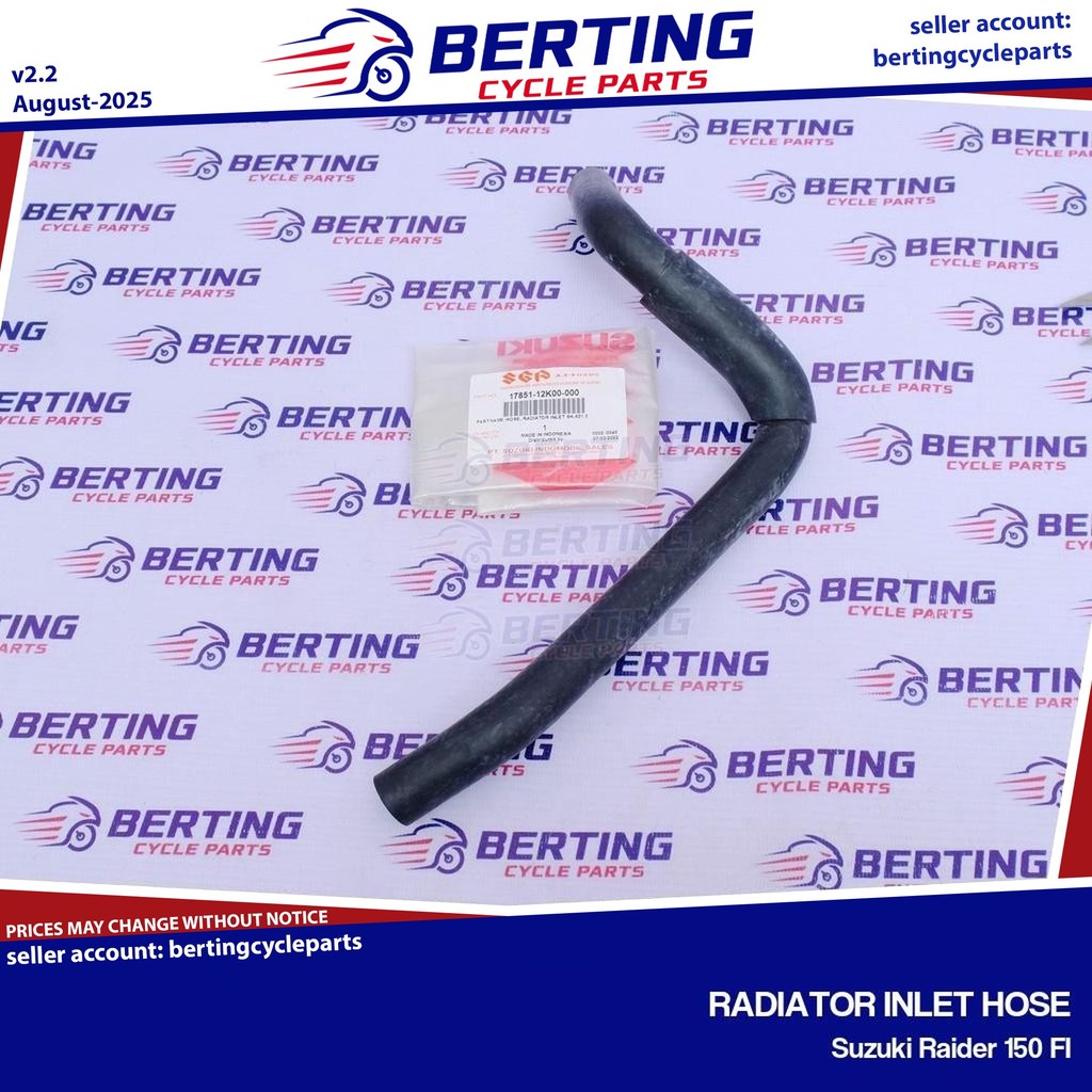 SGP RADIATOR INLET HOSE Suzuki Raider 150 FI Genuine 17851-12K00-000 ...