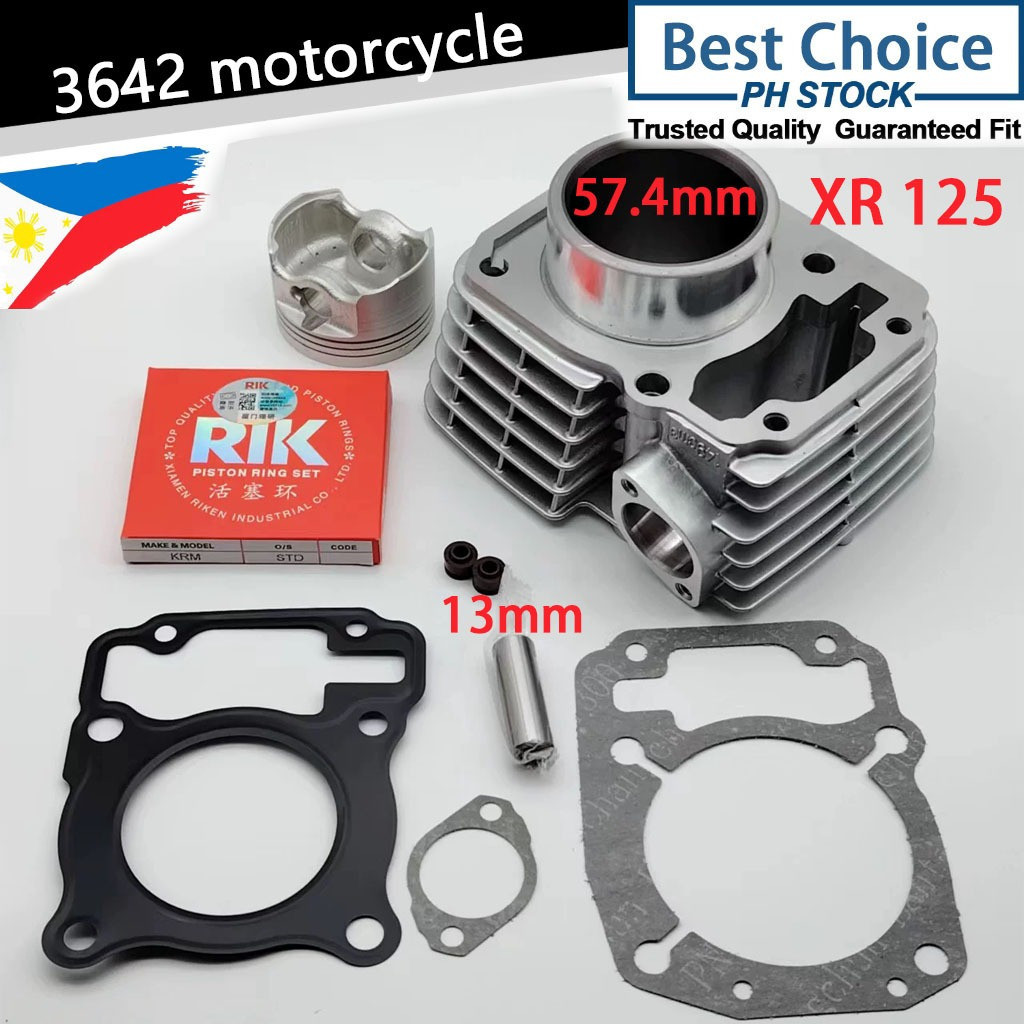 XR 125 57.4mm big bore cylinder block kit upgrade XR125 to XR150 plug ...