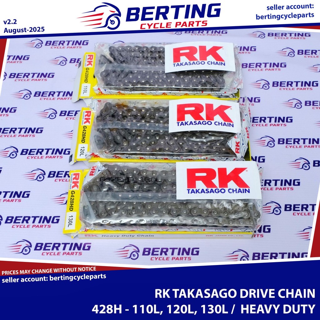 DRIVE CHAIN RK TAKASAGO 428H 110L 120L 130L Motorcycle Chain Genuine ...