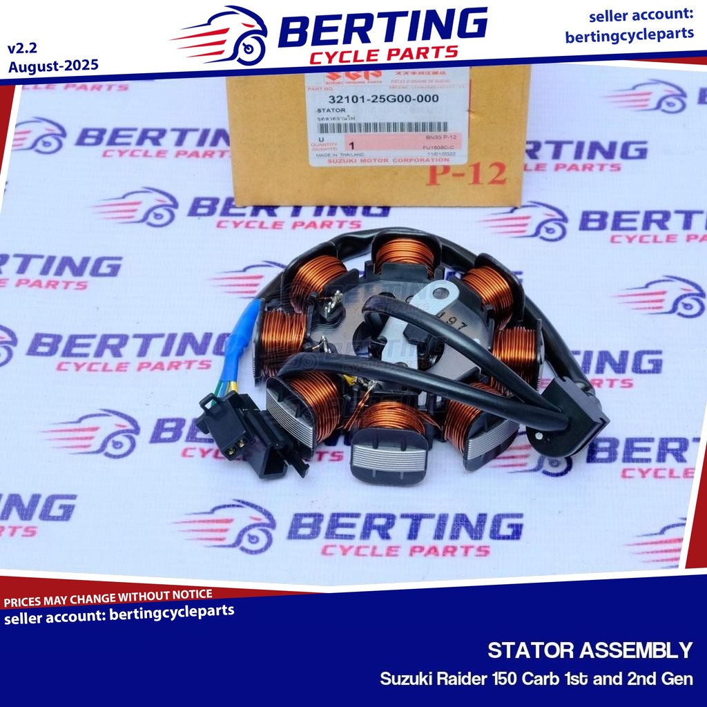 SGP STATOR ASSEMBLY Suzuki Raider 150 Carb 1st and 2nd Gen Genuine ...