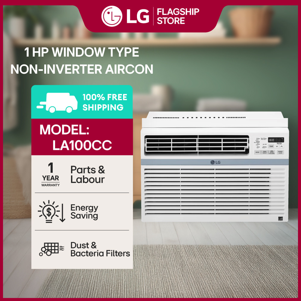LG Air conditioner - 1.0 HP Window Type Non-Inverter Compact Aircon ...