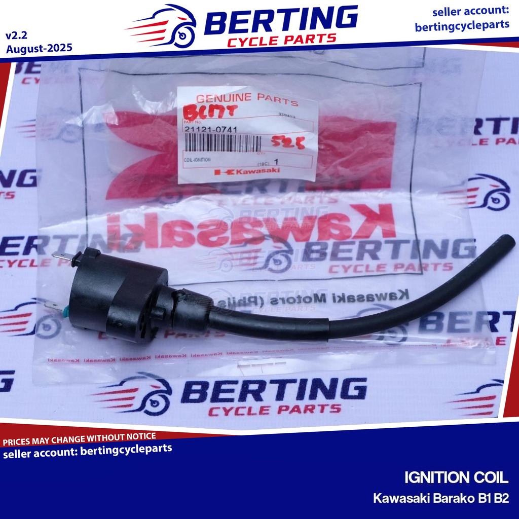 IGNITION COIL Kawasaki Barako B1 B2 Genuine 21121-0741 OR 21121-1319-B ...