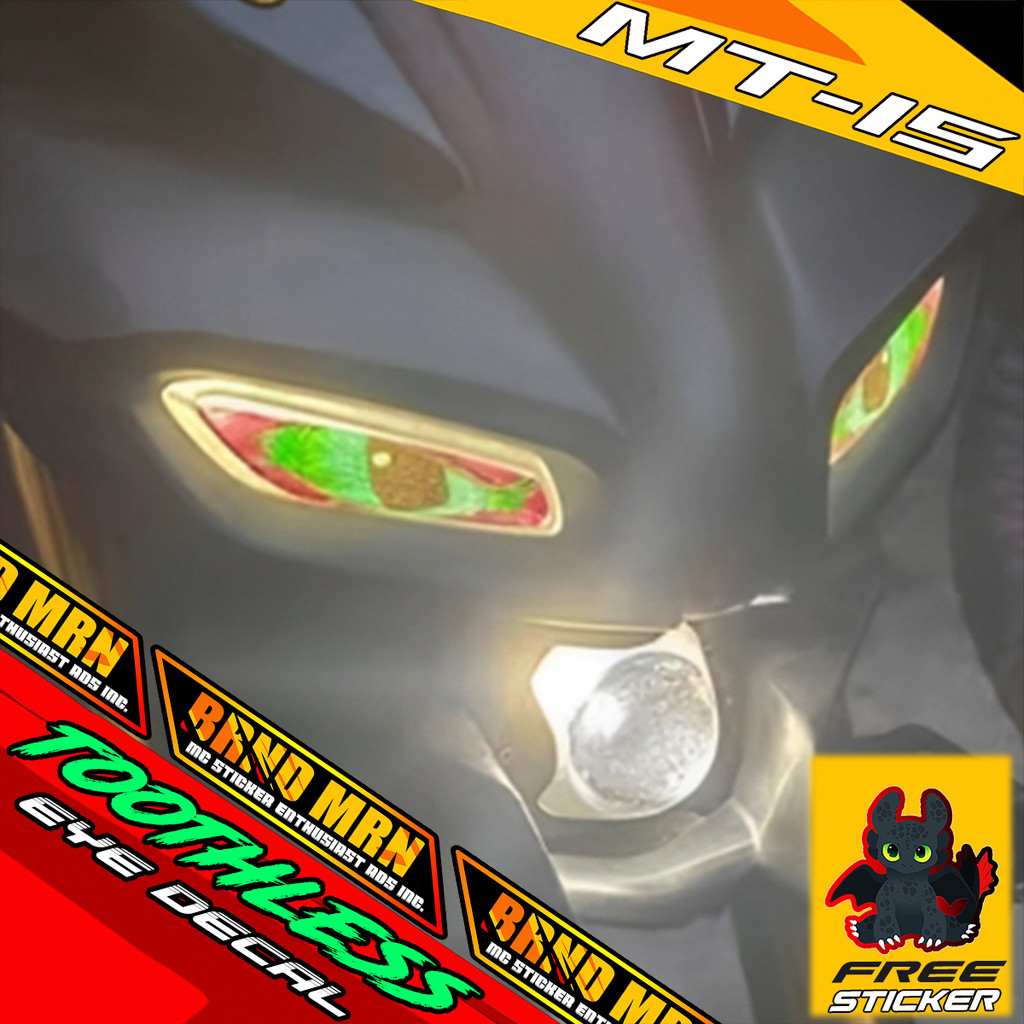 YAMAHA MT-15 TOOTHLESS EYE DECAL CLEAR STICKER TINT PROTECTOR NEW ...
