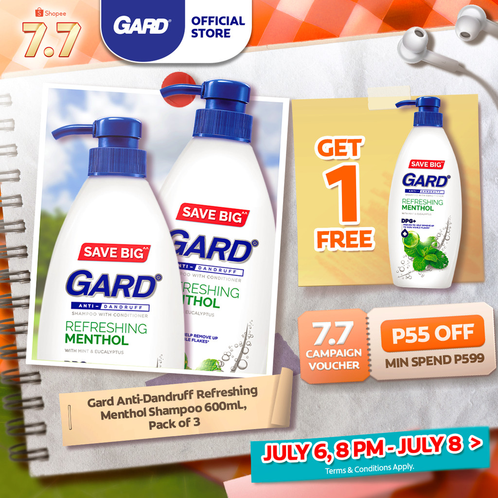 Gard Anti-Dandruff Refreshing Menthol Shampoo with Mint & Eucalyptus ...