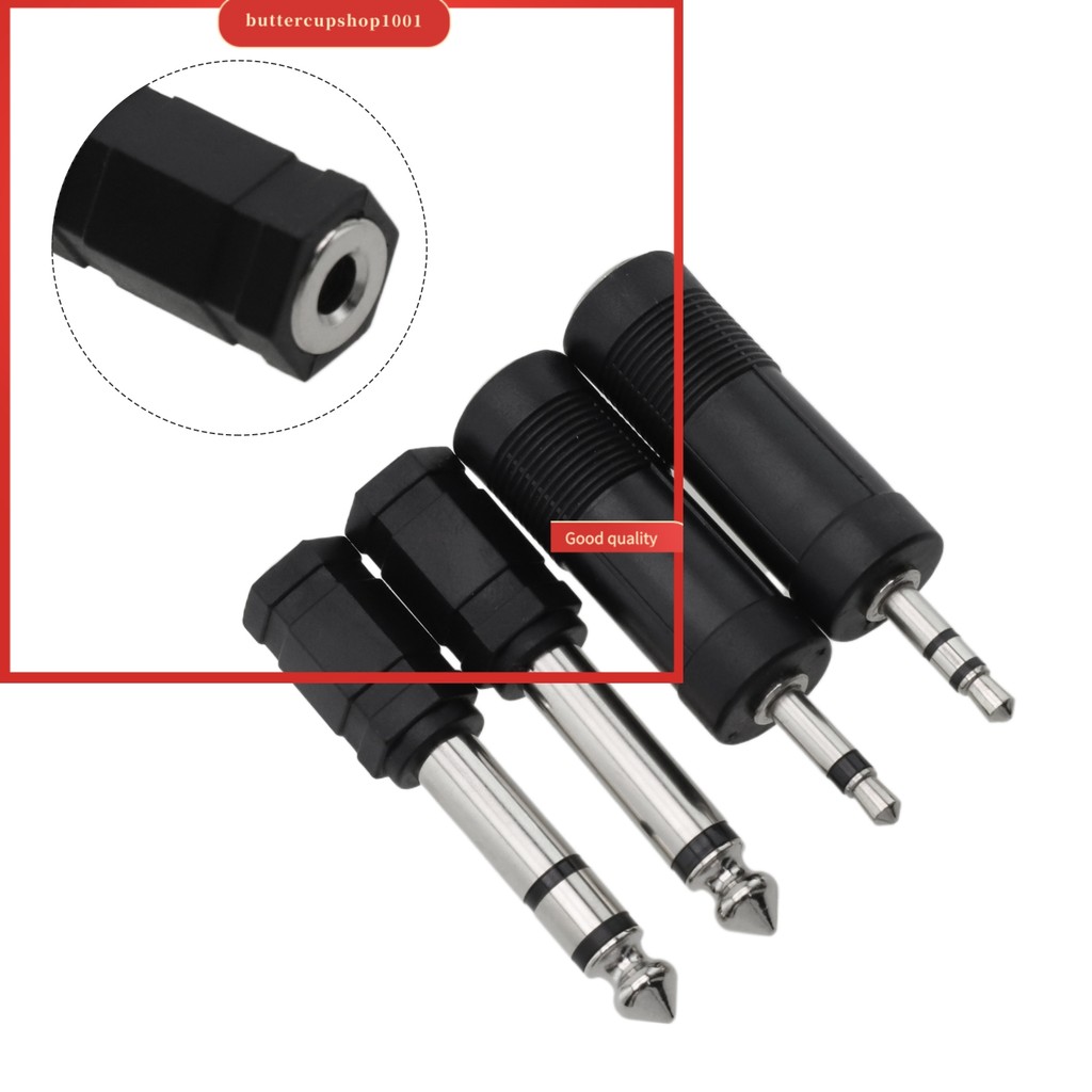 BUOP ️4PCS 3.5mm hanggang 6.35mm Stereo Headphone Adapter Connector Converter 6.3mm /4 Inch ...