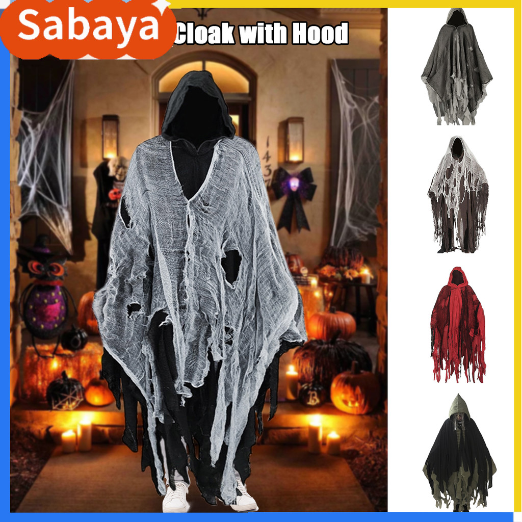 ueriwuou Scary Costume Spooky Hooded Cloak Southeast Asian Halloween ...