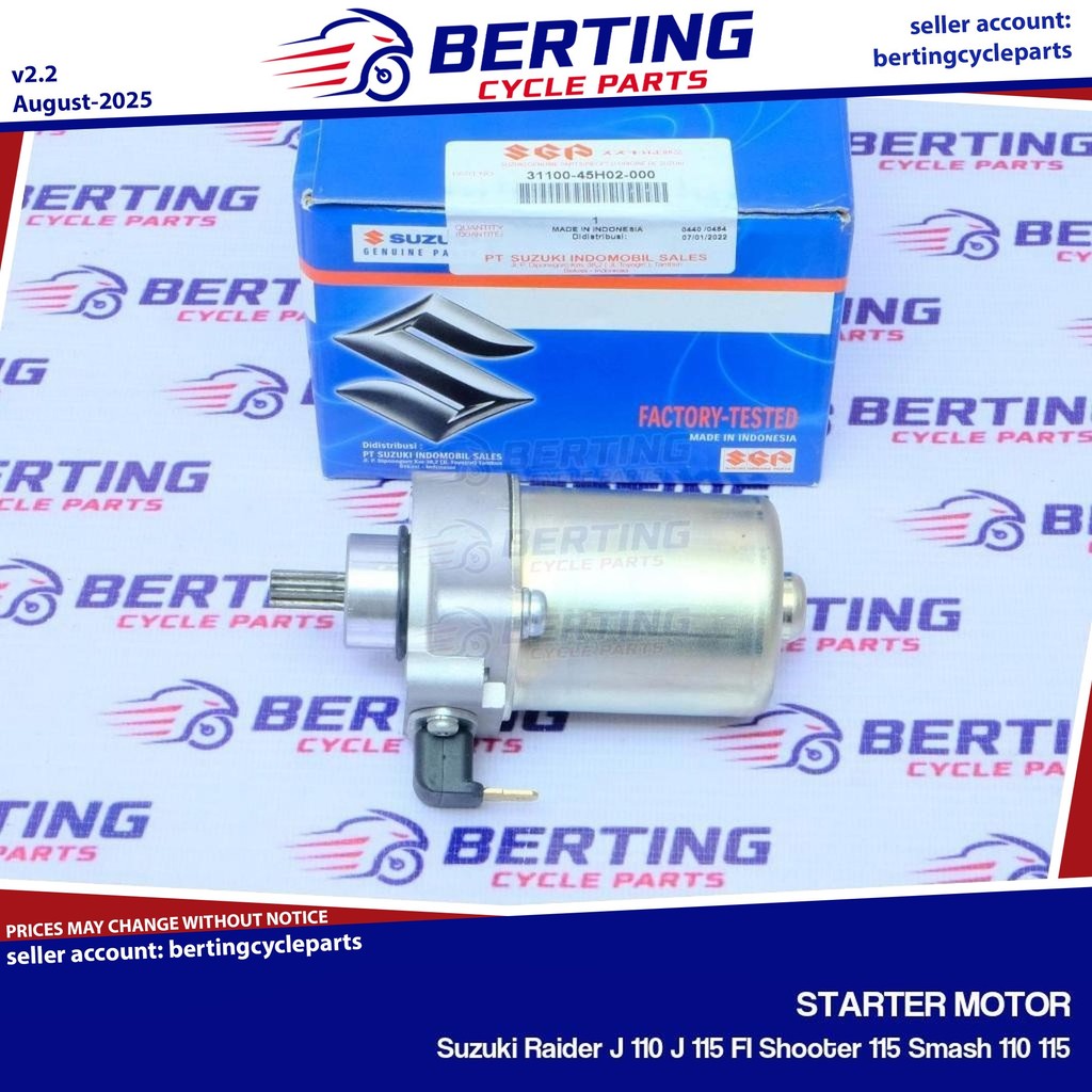 SGP STARTER MOTOR Suzuki Raider J 110 J 115 FI Shooter 115 Smash 110 ...