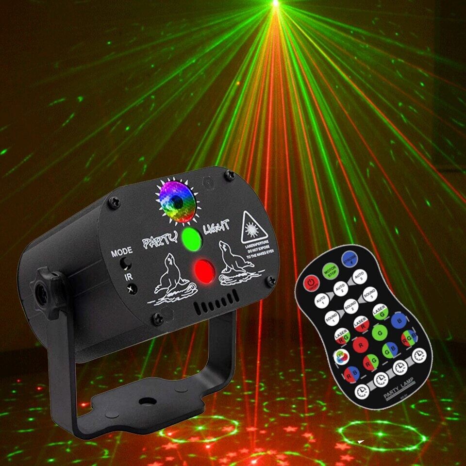 60 Pattern Beam Lights Red Green Laser Light DJ Disco Stage Party ...