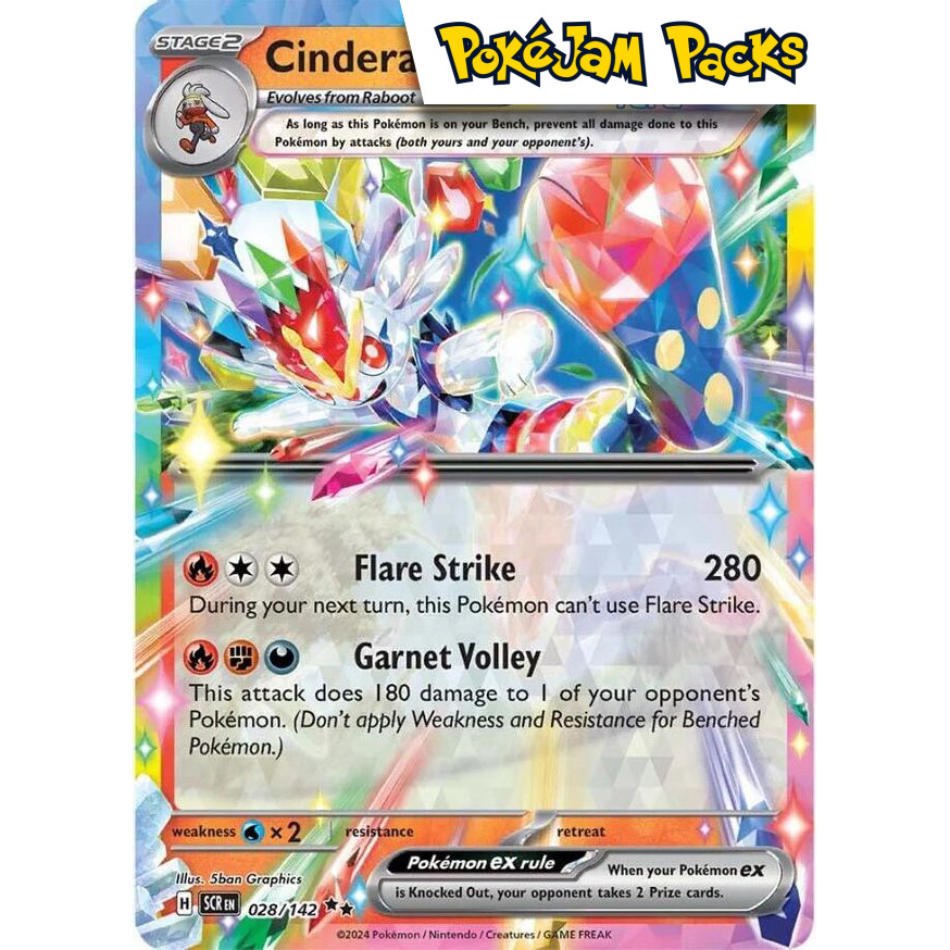 Cinderace ex - 028/142 - Ultra Rare - Stellar Crown - Pokémon TCG ...
