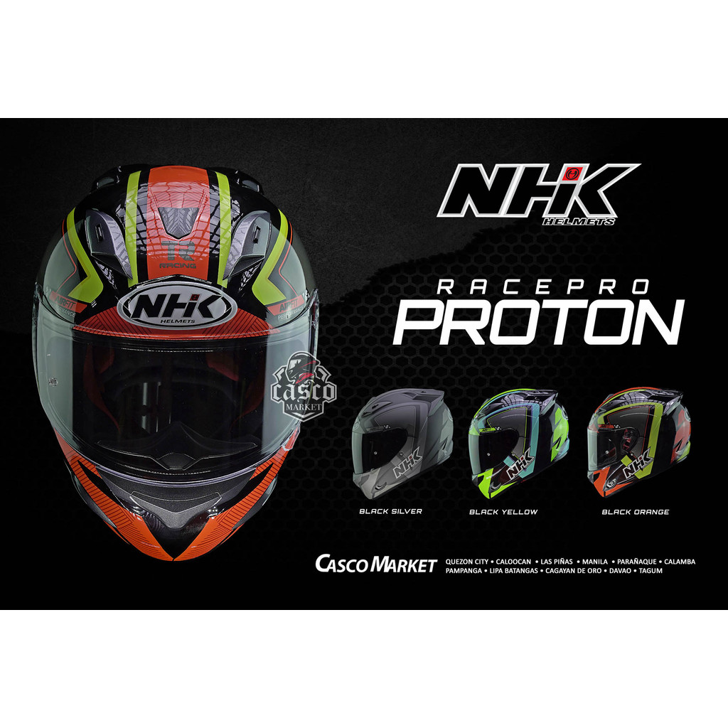 NHK RACE PRO PROTON FULL FACE SINGLE VISOR MOTORCYCLE HELMET | Shopee ...