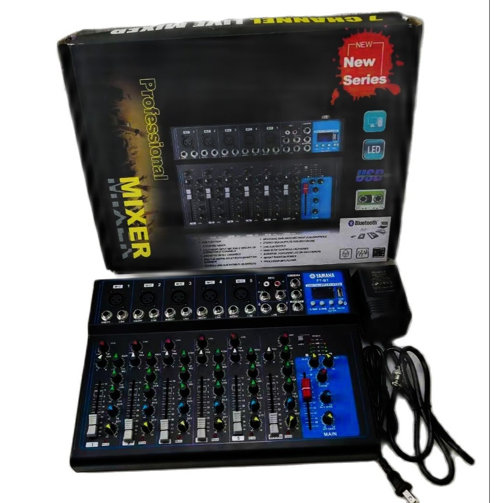 Yamaha F7-USB-BLK 7 Channel Professional Mixer MP3 player with USB port ...
