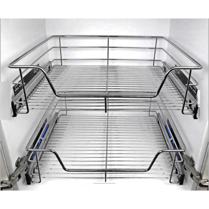 Plain 2 layer All Purpose Pull out Basket 304 stainless Complete Set ...