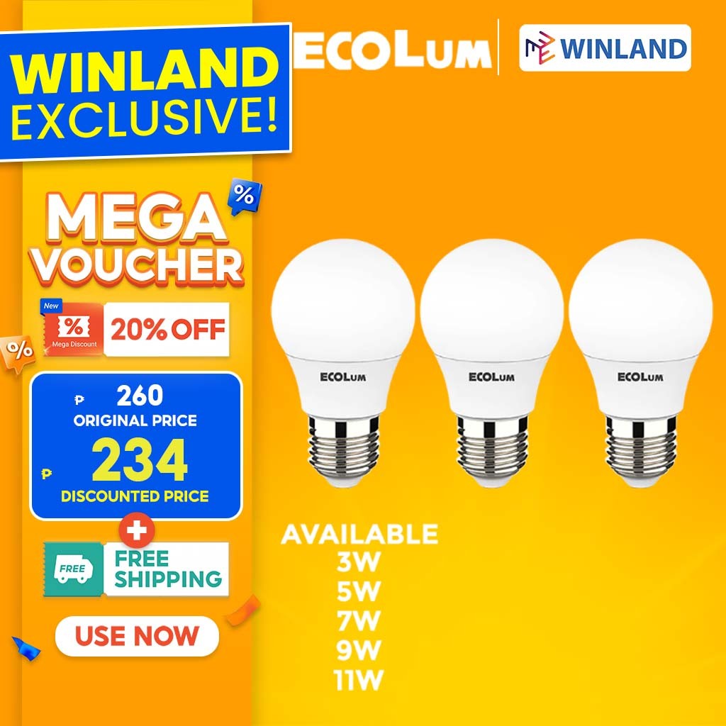 Ecolum by Winland 3-Bulb Value Pack (3W-11W / 110-240V AC 50/60Hz ...